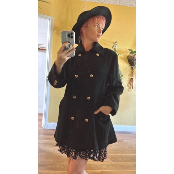 Jackets & Coats | Vintage 9s Peacoat 1990s Black Winter Jacket | Poshmark